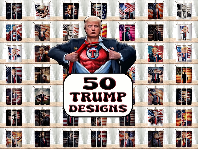 50 Trump Designs Bundle Tumbler Wraps ,20 oz Skinny Tumbler | Inspire ...