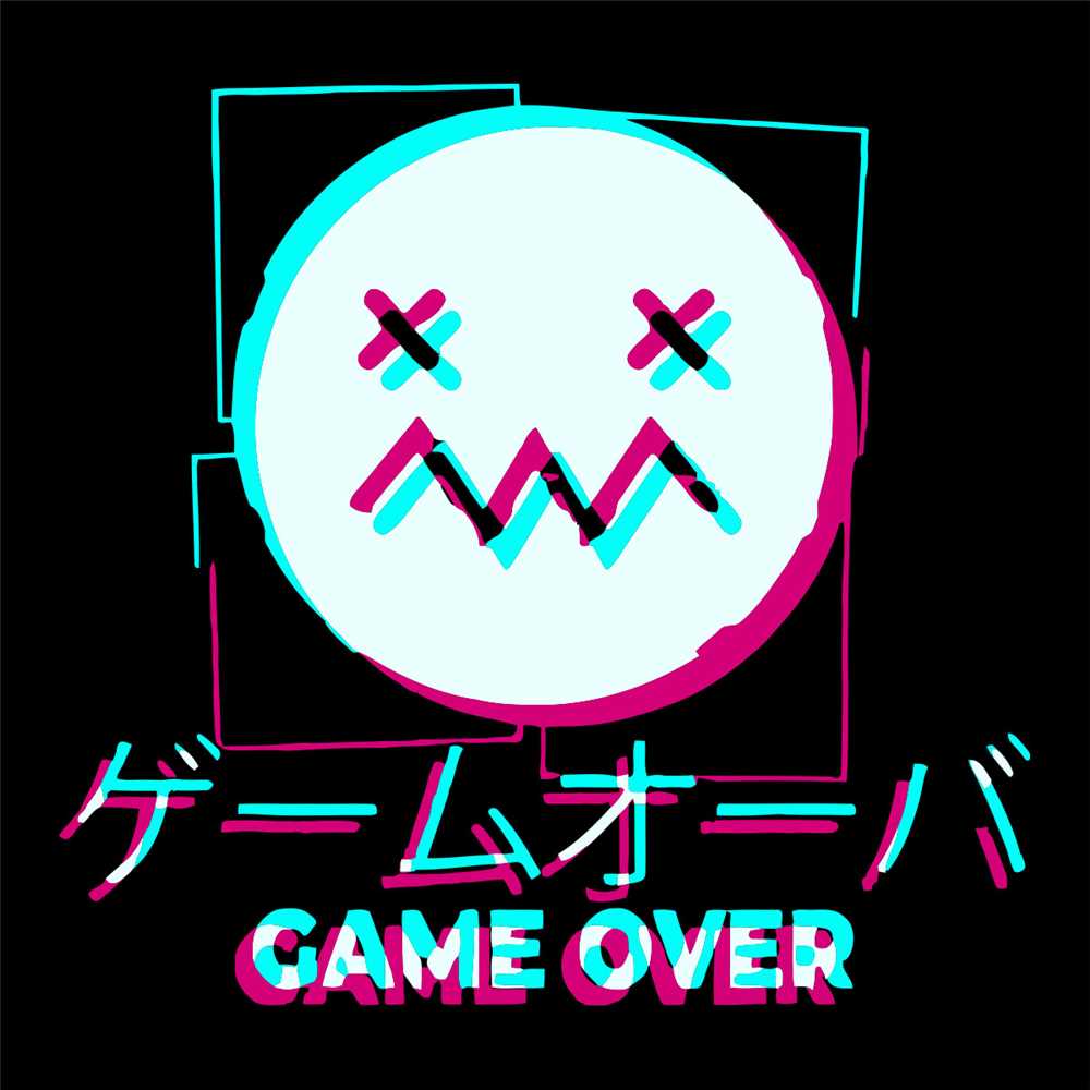 Game Over Japanese Glitch Sad Anime Girl Boy Svg, Trending S - Inspire ...