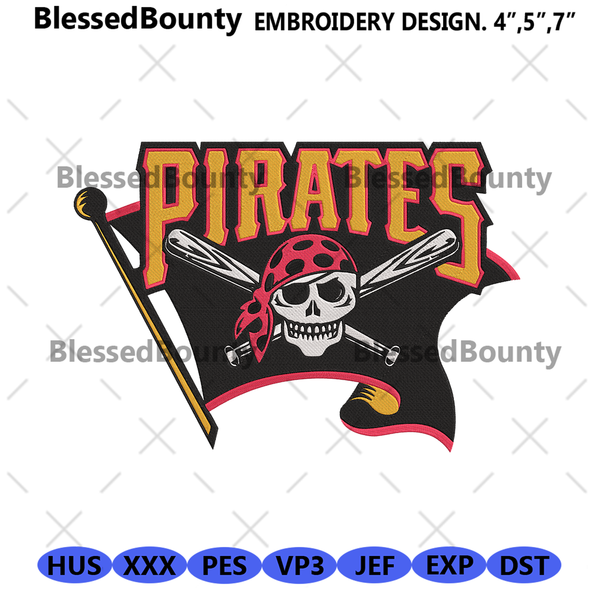 Pirates MLB Skull Logo Machine Embroidery, Pirates Baseball | Inspire ...