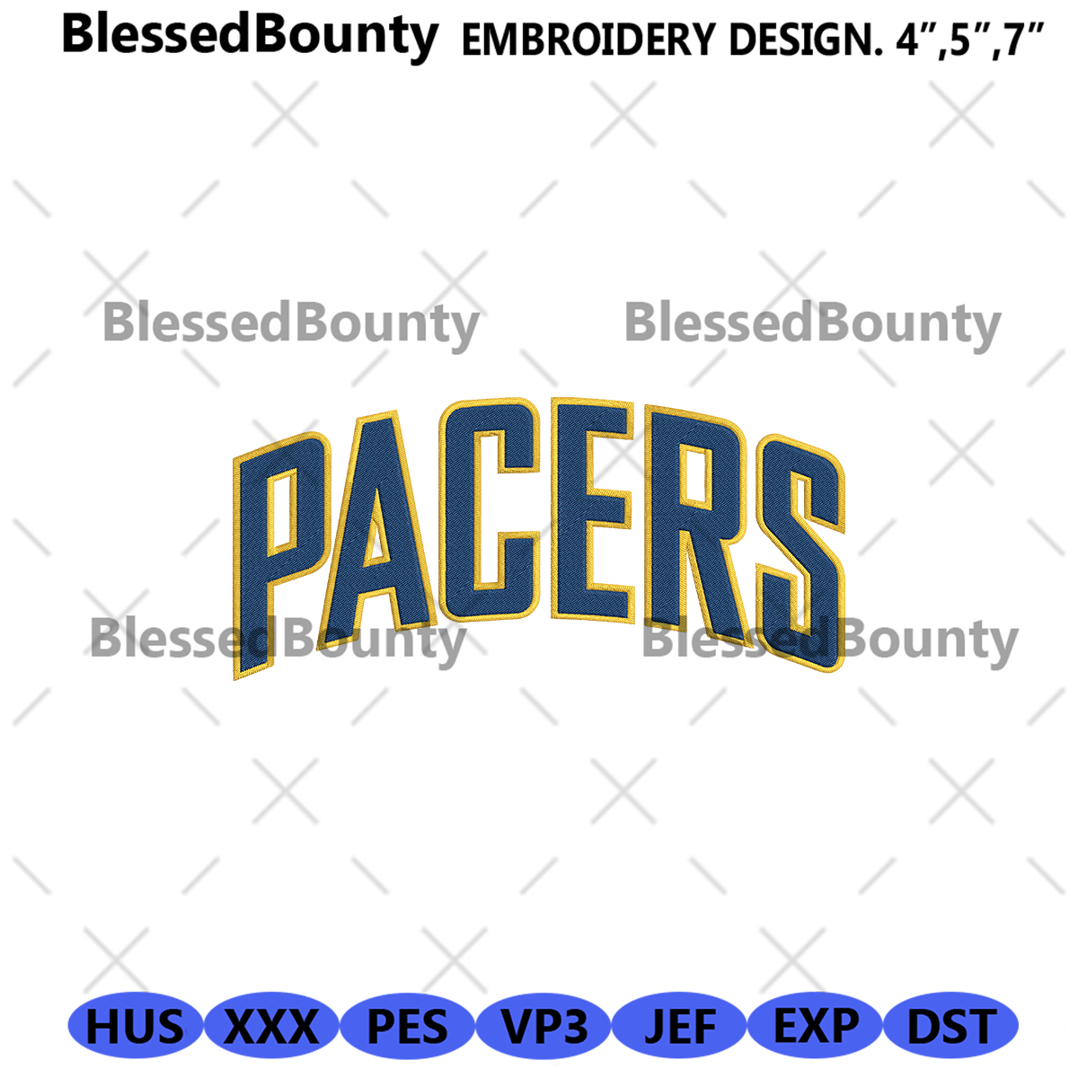 Indiana Pacers Wordmark Logo Embroidery Design File, NBA Ind | Inspire ...