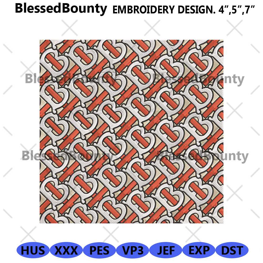 Burberry Brand Logo Wrap Embroidery Instant Download | Inspire Uplift