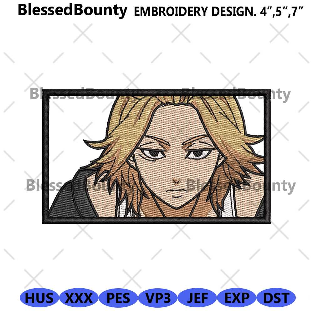Mikey Face Tokyo Revengers Embroidery Design Instant Downloa | Inspire ...