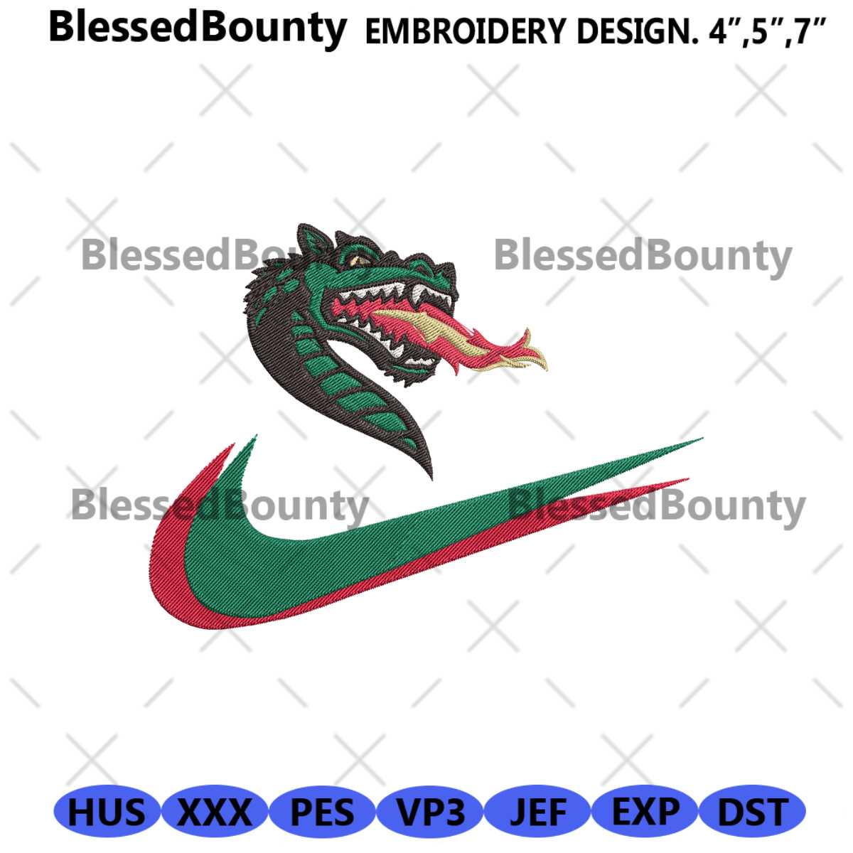UAB Blazers Double Swoosh Nike Logo Embroidery Design File | Inspire Uplift