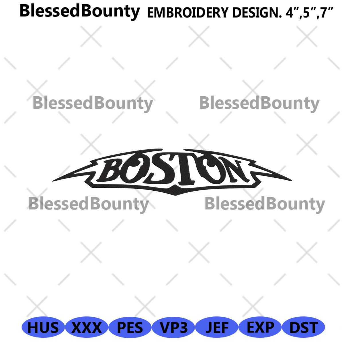 Boston Logo Rock Band Embroidery Design Download File | Inspire Uplift