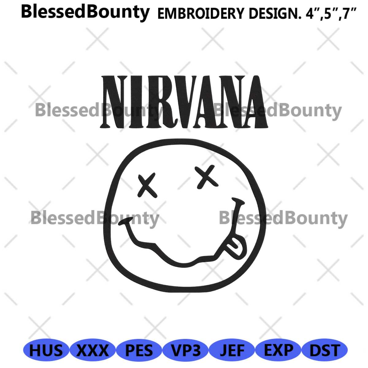 Nirvana Logo Rock Band Embroidery Design Download File | Inspire Uplift