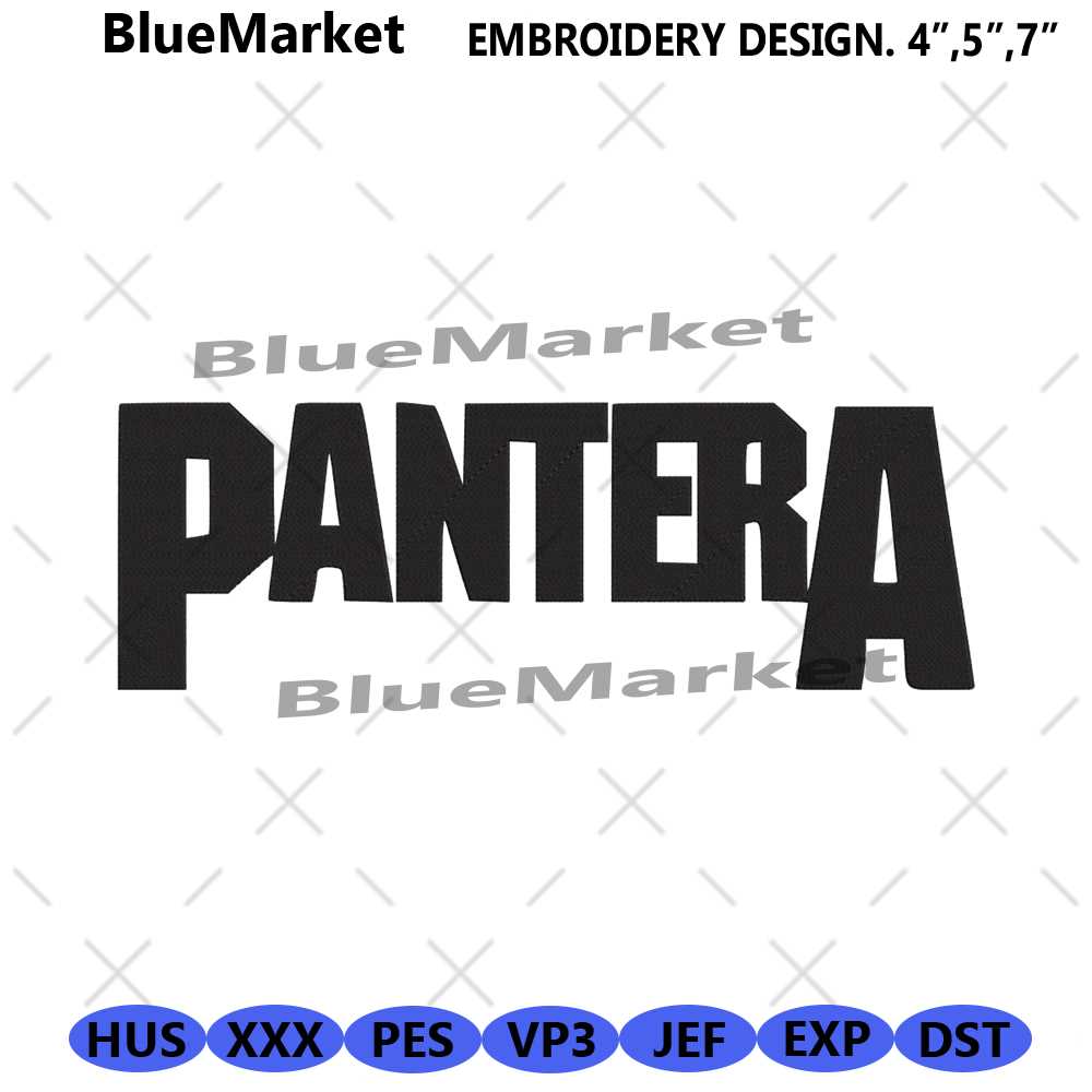 Pantera Logo Rock Band Embroidery Design Download File | Inspire Uplift