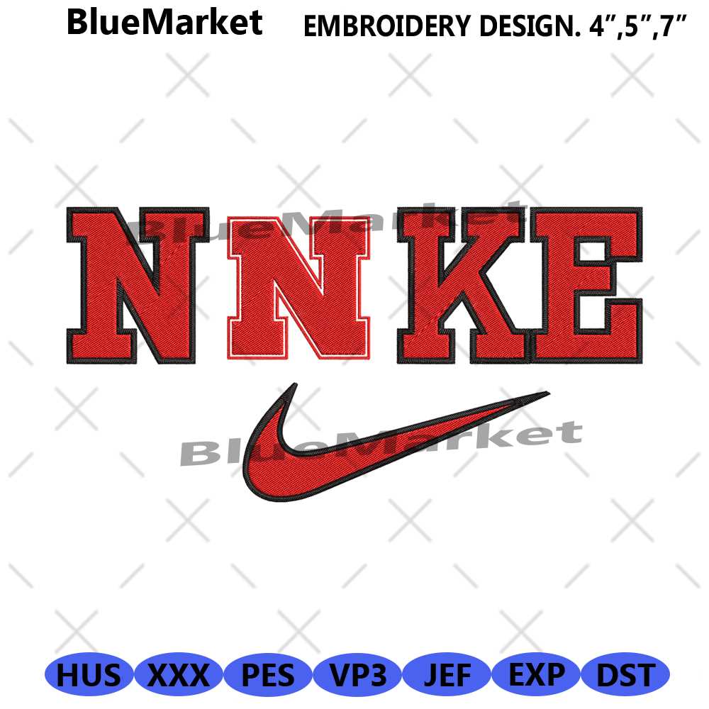 Nike Nebraska Cornhuskers Logo NCAA Embroidery Design File | Inspire Uplift