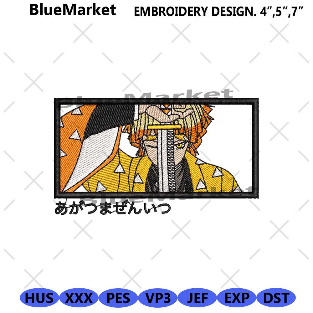 Agatsuma Zenitsu Sleeping Embroidery Anime Demon Slayer | Inspire Uplift