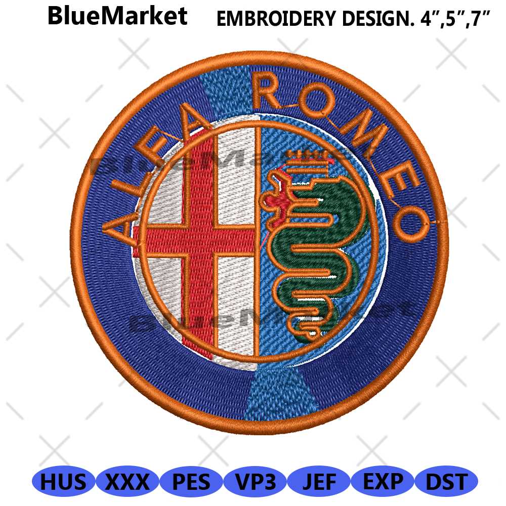 Alfa Romeo Logo Embroidery Design Trendy Embroidery Design F | Inspire ...