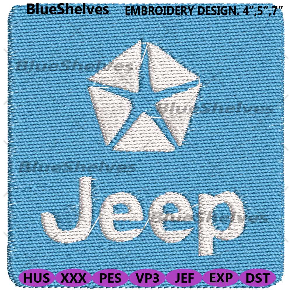 Jeep Logo Embroidery Design Sport Car Brand Embroidery | Inspire Uplift