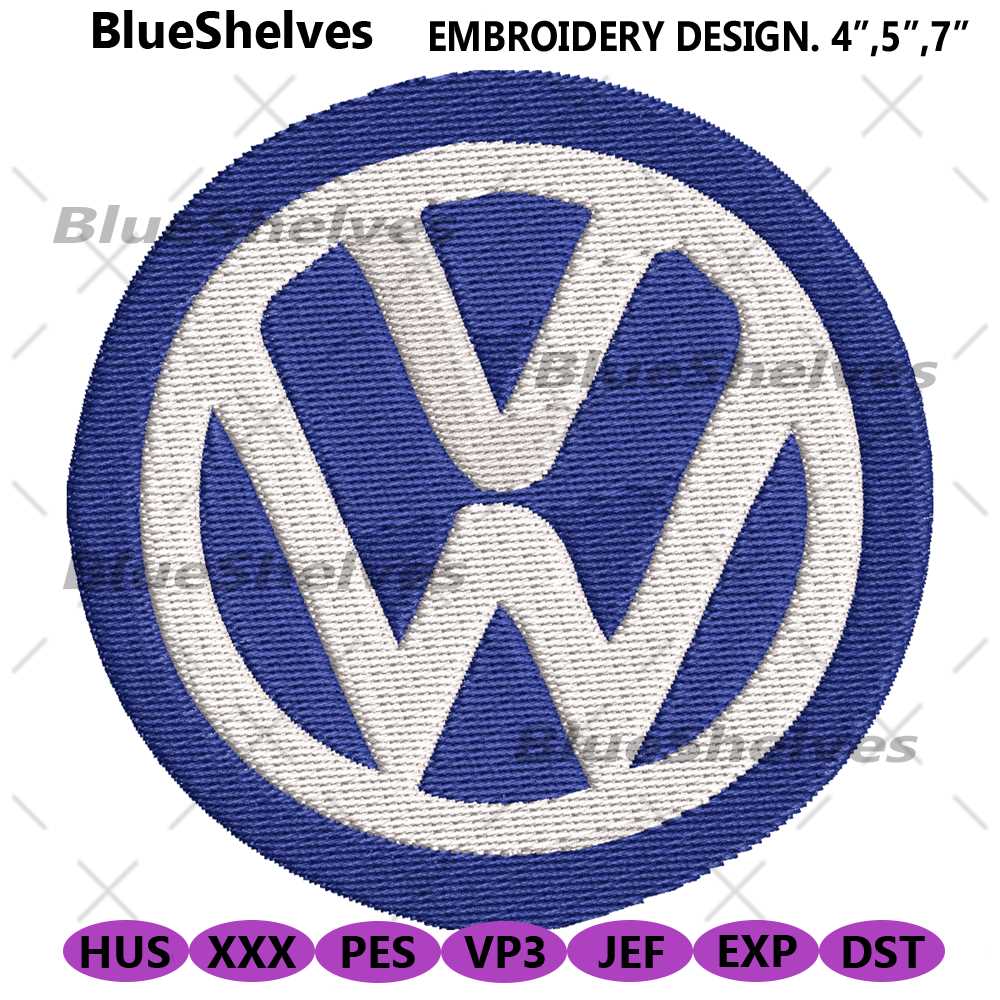 Volkswagen Logo Car Embroidery File VW Logo Embroidery Insta | Inspire ...