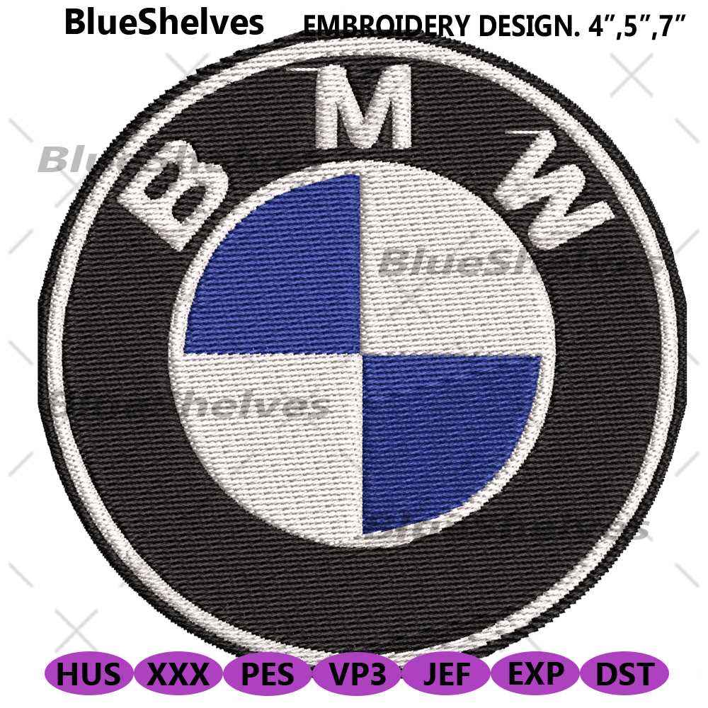 BMW Logo Car Embroidery File Luxury Car Brand Embroidery Fil | Inspire ...