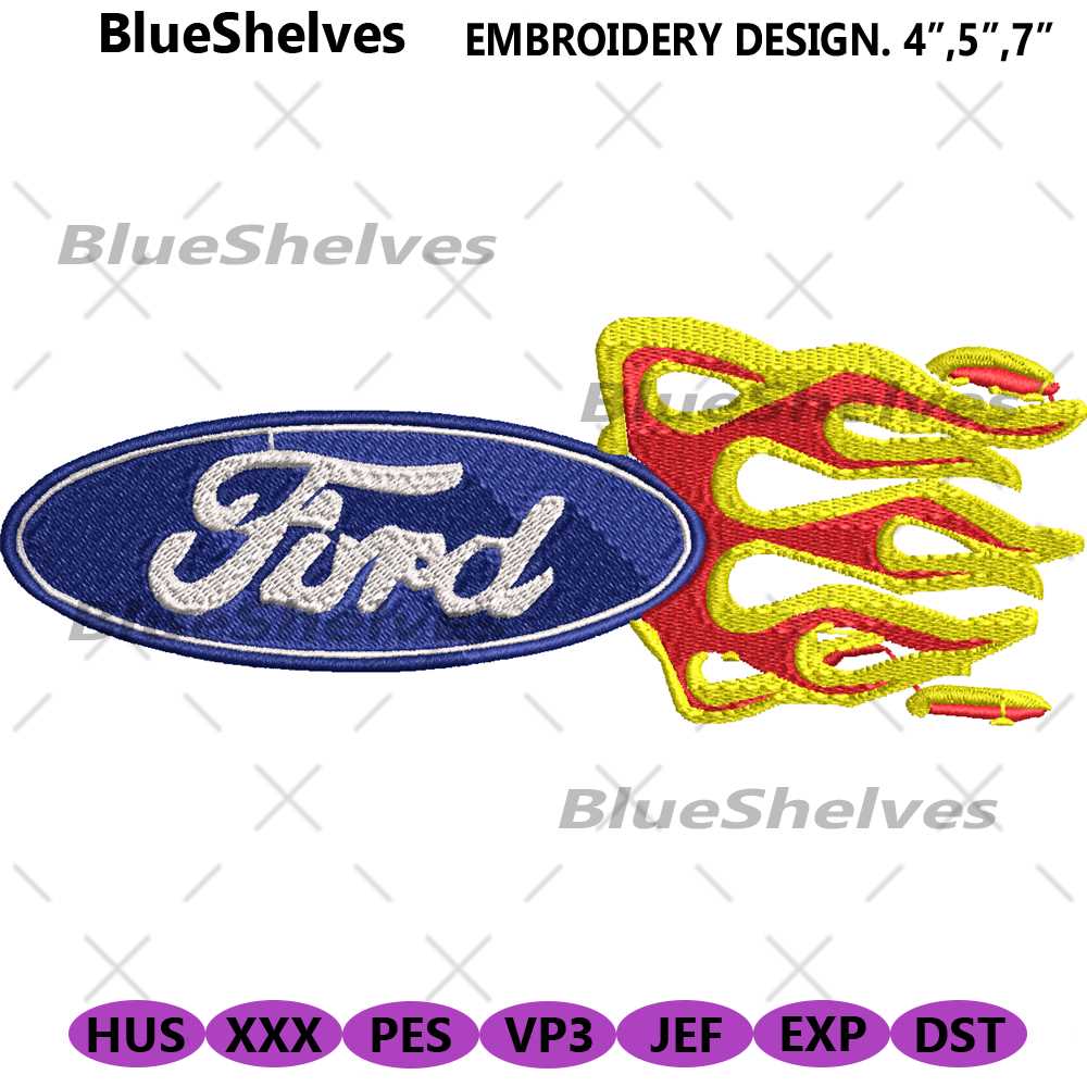 Logo Ford Fire Embroidery Instant Download Logo Car Machine | Inspire ...