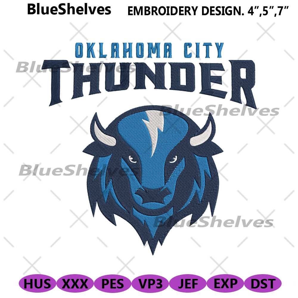 Oklahoma City Thunder Logo Embroidery Design Files, Oklahoma | Inspire ...