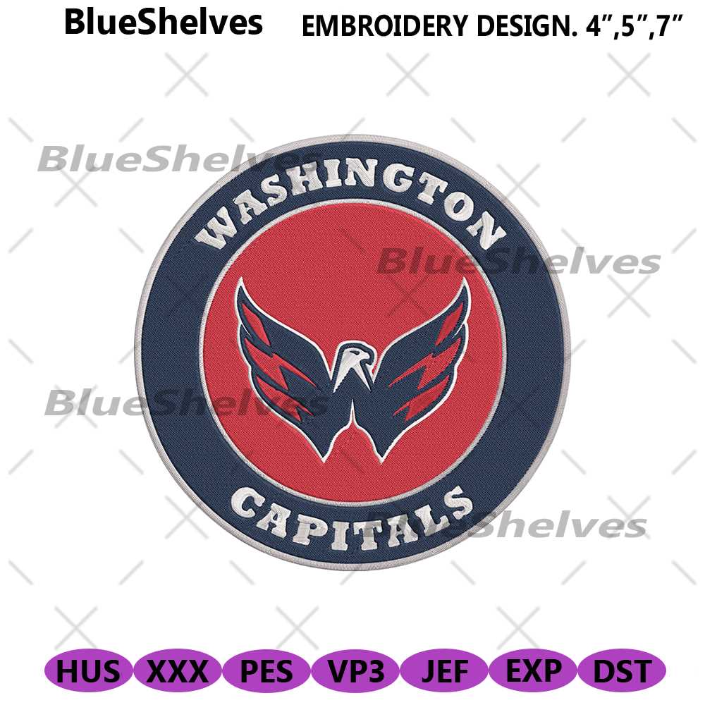 Washington Capitals Logo Embroidery Design, Washington Capit | Inspire ...