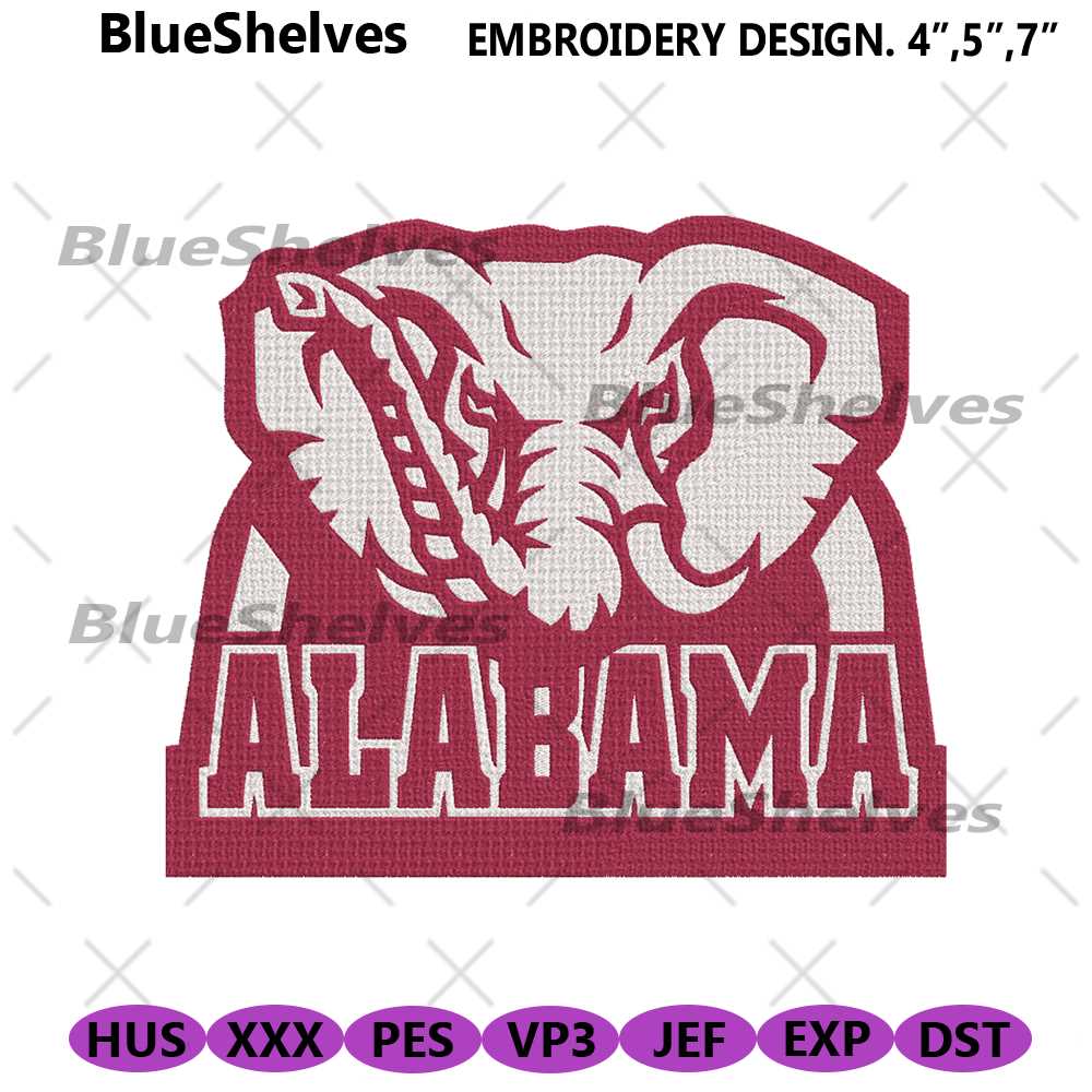 Alabama Football Logo Embroidery Design, NCAA Alabama Team L | Inspire ...