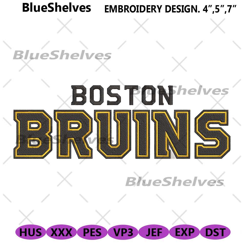 Boston Bruins Wordmark Logo Machine Embroidery, Boston Bruin | Inspire ...