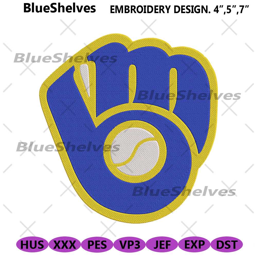 Milwaukee Brewers Cap Logo Embroidery Design, MLB Baseball T | Inspire ...