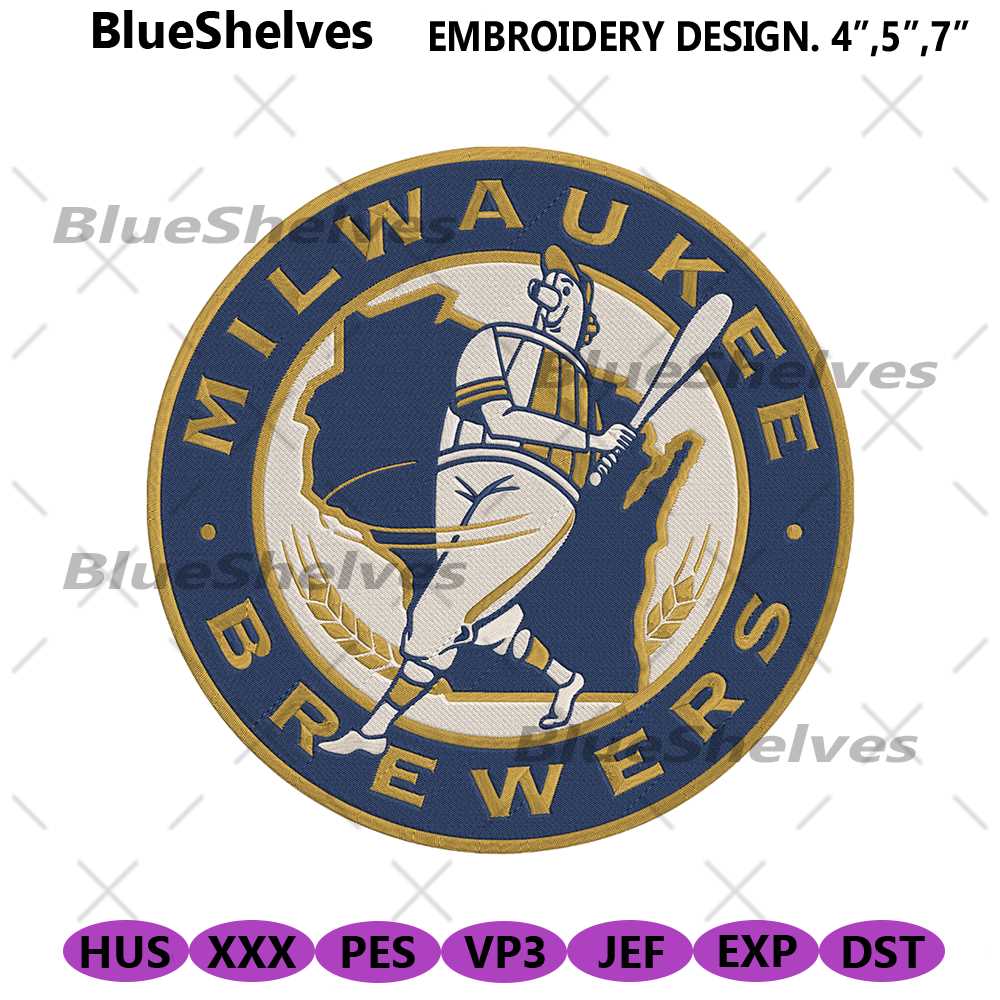 Milwaukee Brewers Baseball Logo Embroidery File, Milwaukee B | Inspire ...