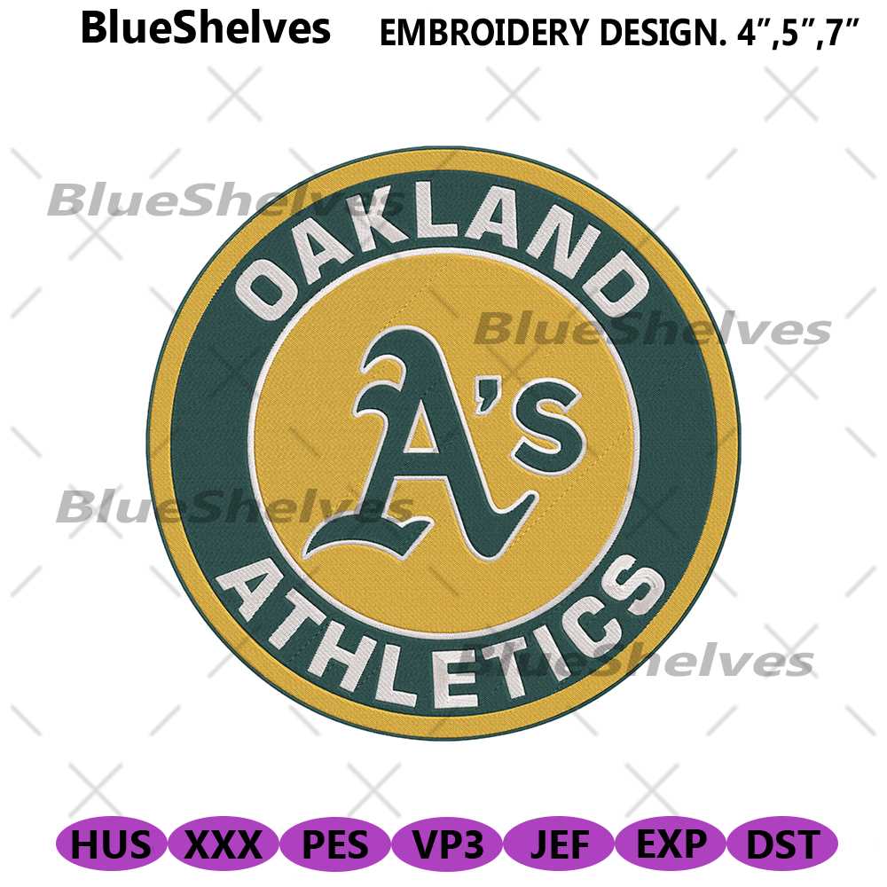 Oakland MLB Logo Machine Embroidery, MLB Athletics Design Em | Inspire ...