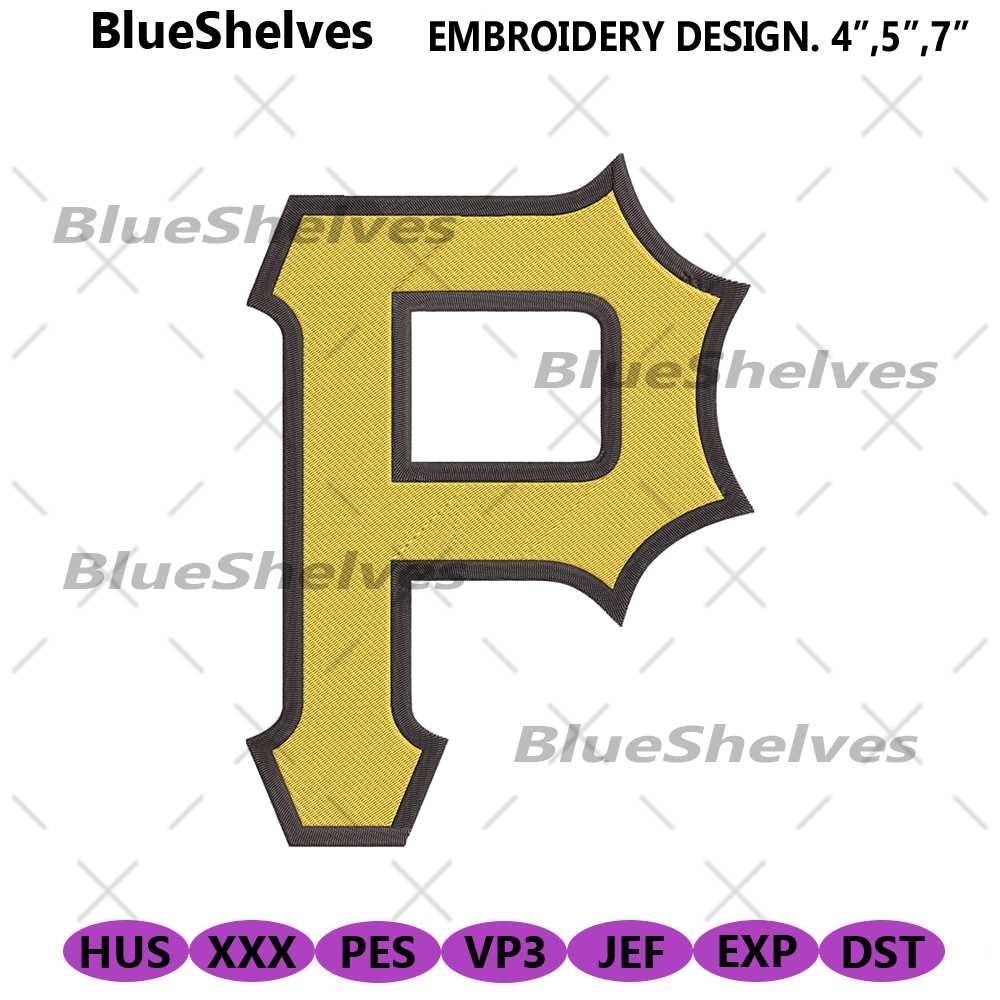 Pittsburgh Pirates P Letter Machine Embroidery, Pittsburgh P | Inspire ...