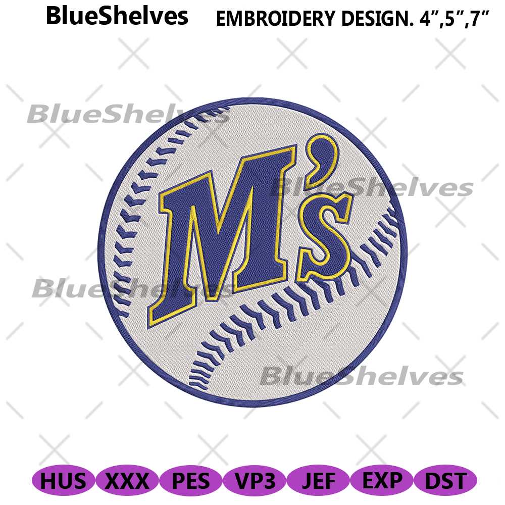 Seattle Mariners M Baseball Logo Embroidery, Mariners M Symb | Inspire ...