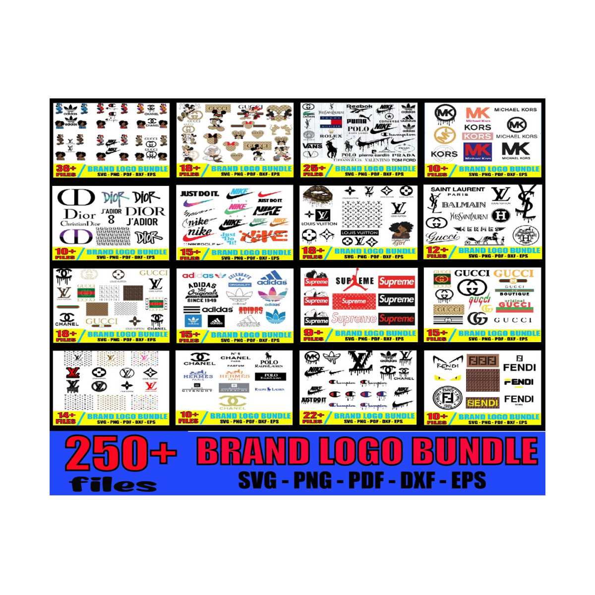 Luxury Fashion Logo Bundle Svg, Brand Logo Bundle | Inspire Uplift