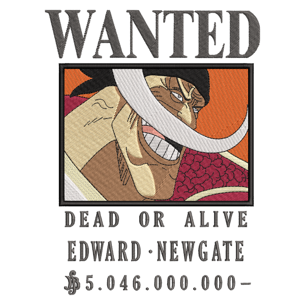 Bounty Whitebeard Wanted Embroidery Design Download File Mac | Inspire ...