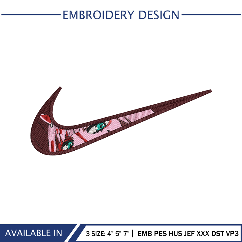 ZERO TWO Nike Embroidery Design Darling in the Franxx Design - Inspire ...