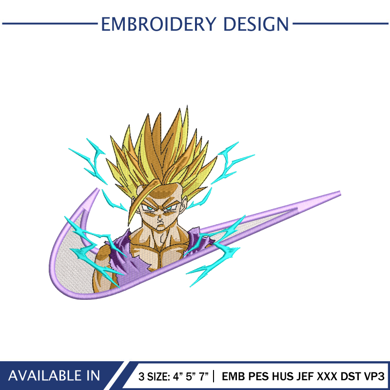 GOHAN SUPER SAIYAN Nike Logo Embroidery Digitizing Dragon Ba - Inspire ...