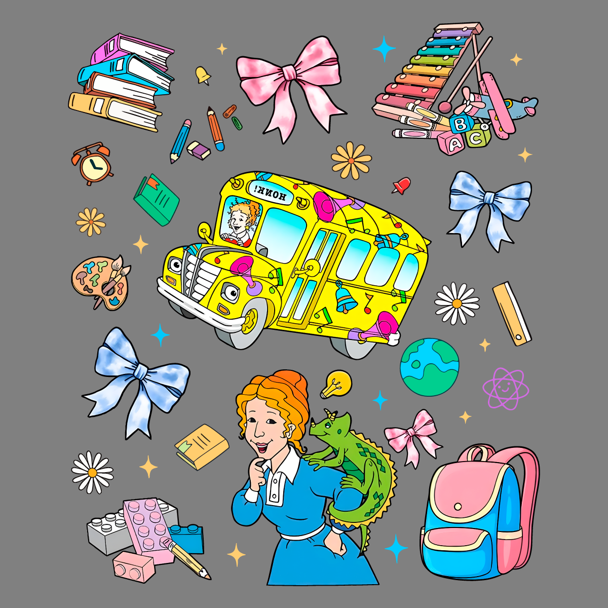 Ms Frizzle The Magic School Bus PNG Digital Download Files | Inspire Uplift