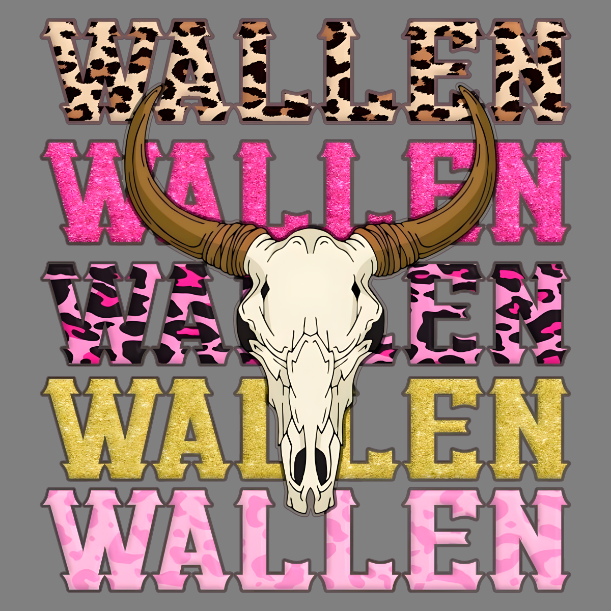 Morgan Wallen Western Bull Skull PNG Digital Download Files | Inspire ...