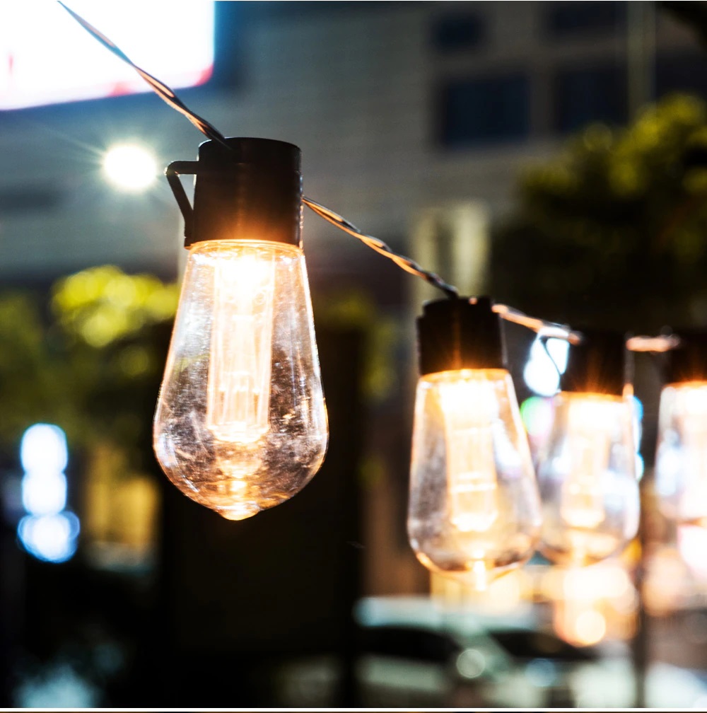 "Italian Cafe" Solar Powered Vintage Edison Bulbs - Inspire Uplift