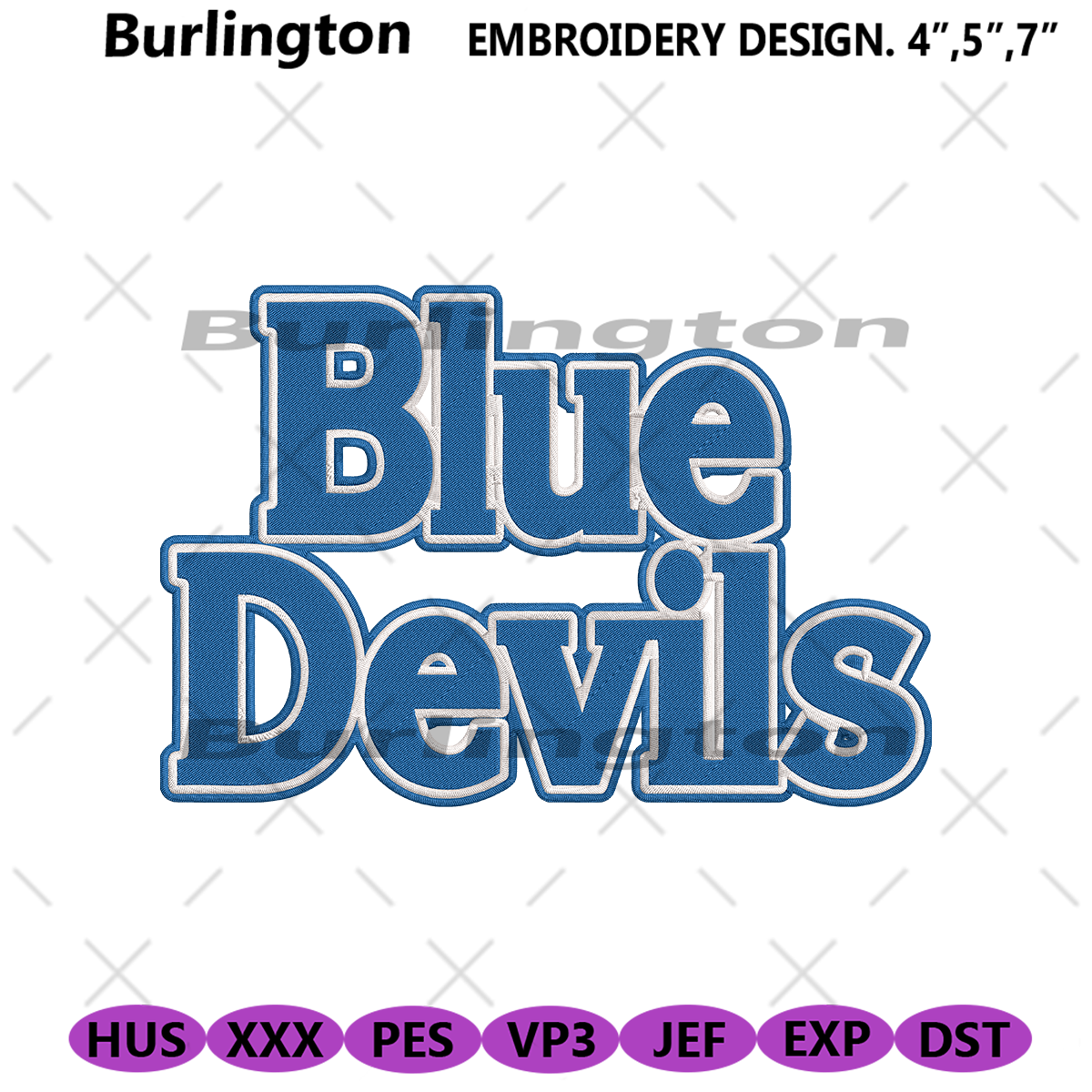 Blue Devils Wordmark Logo Machine Embroidery, Blue Devils Te | Inspire ...