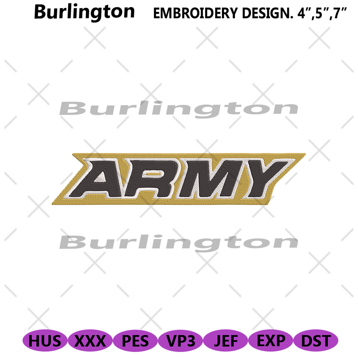 NCAA Army Wordmark Logo Machine Embroidery, Army Black Night | Inspire ...