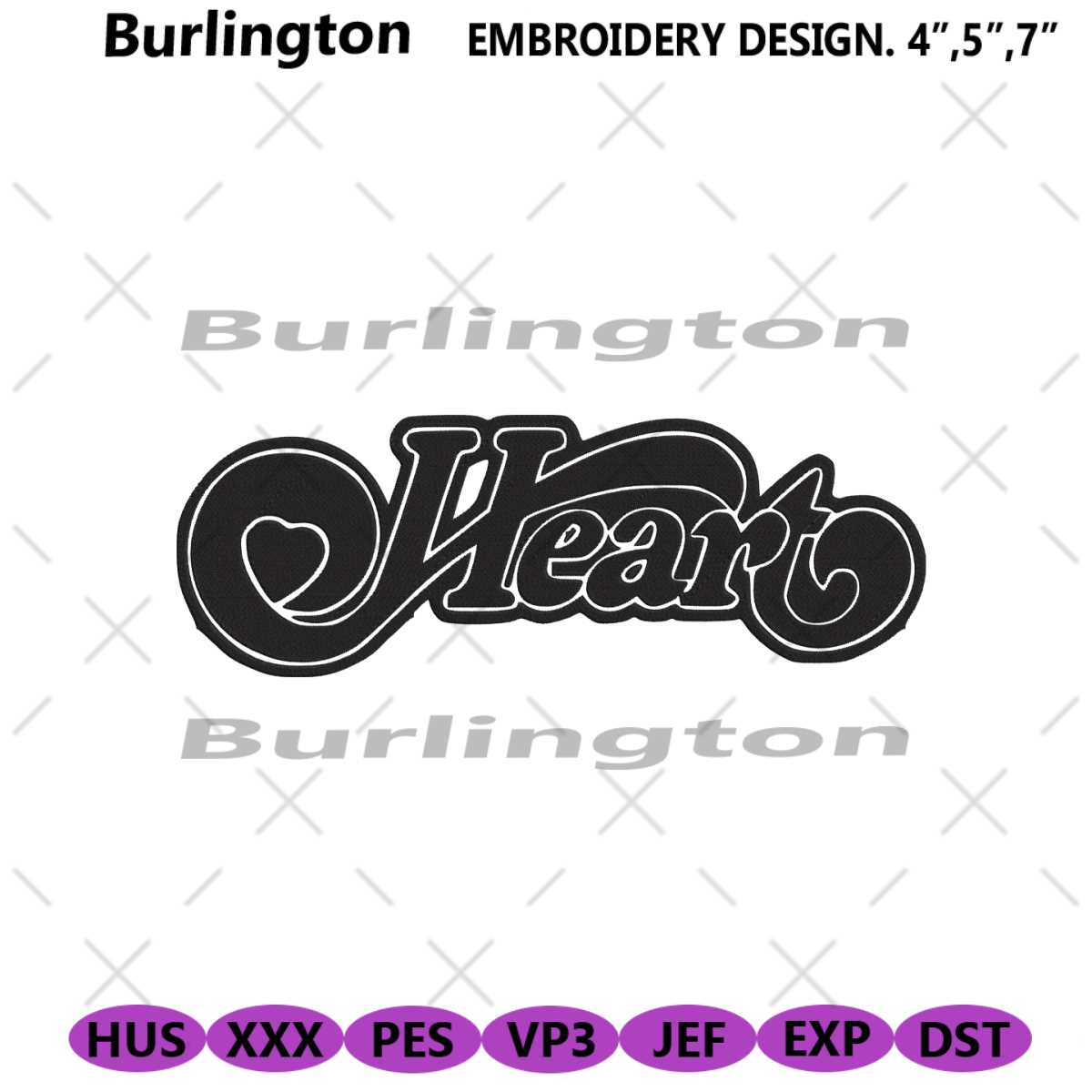 Heart Black Logo Music Band Embroidery Design Download File | Inspire ...