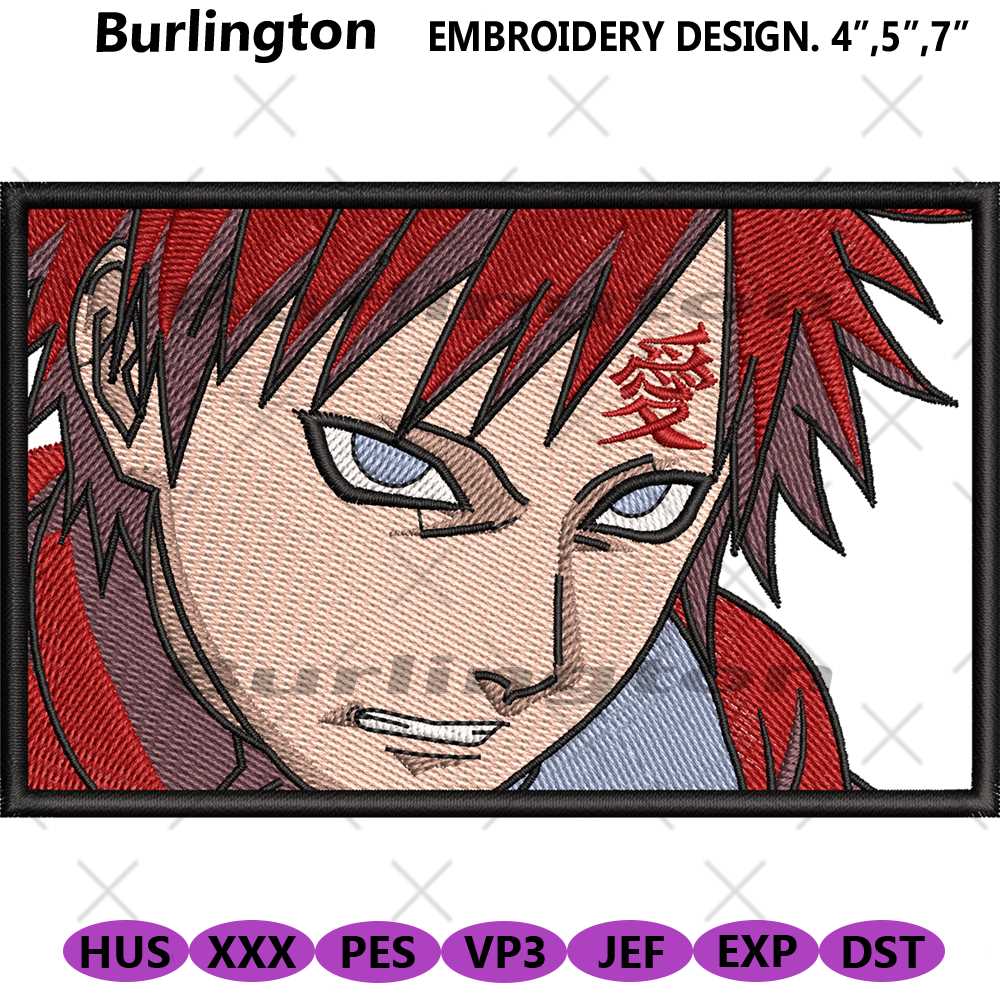 Gaara Come To Fight Embroidery Design Instant Download File | Inspire ...