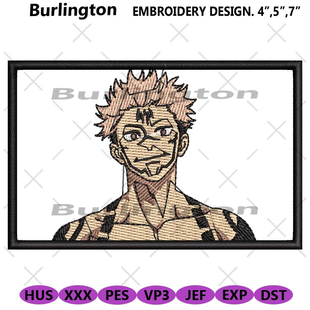 Jujutsu Kaisen Sukuna Embroidery Design Anime Design Embroid - Inspire ...