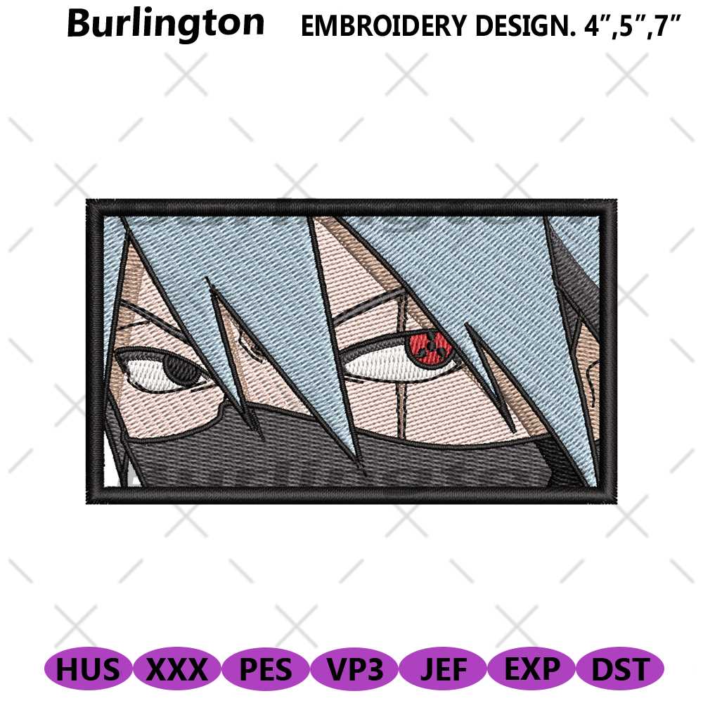 Kakashi Sharingan Embroidery Design Download Anime Naruto Em | Inspire ...