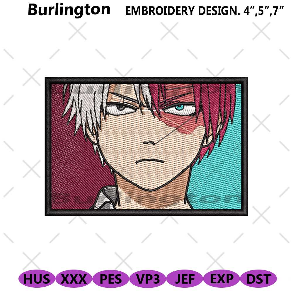 Todoroki Shouto Face Embroidery My Hero Academia Embroidery - Inspire ...