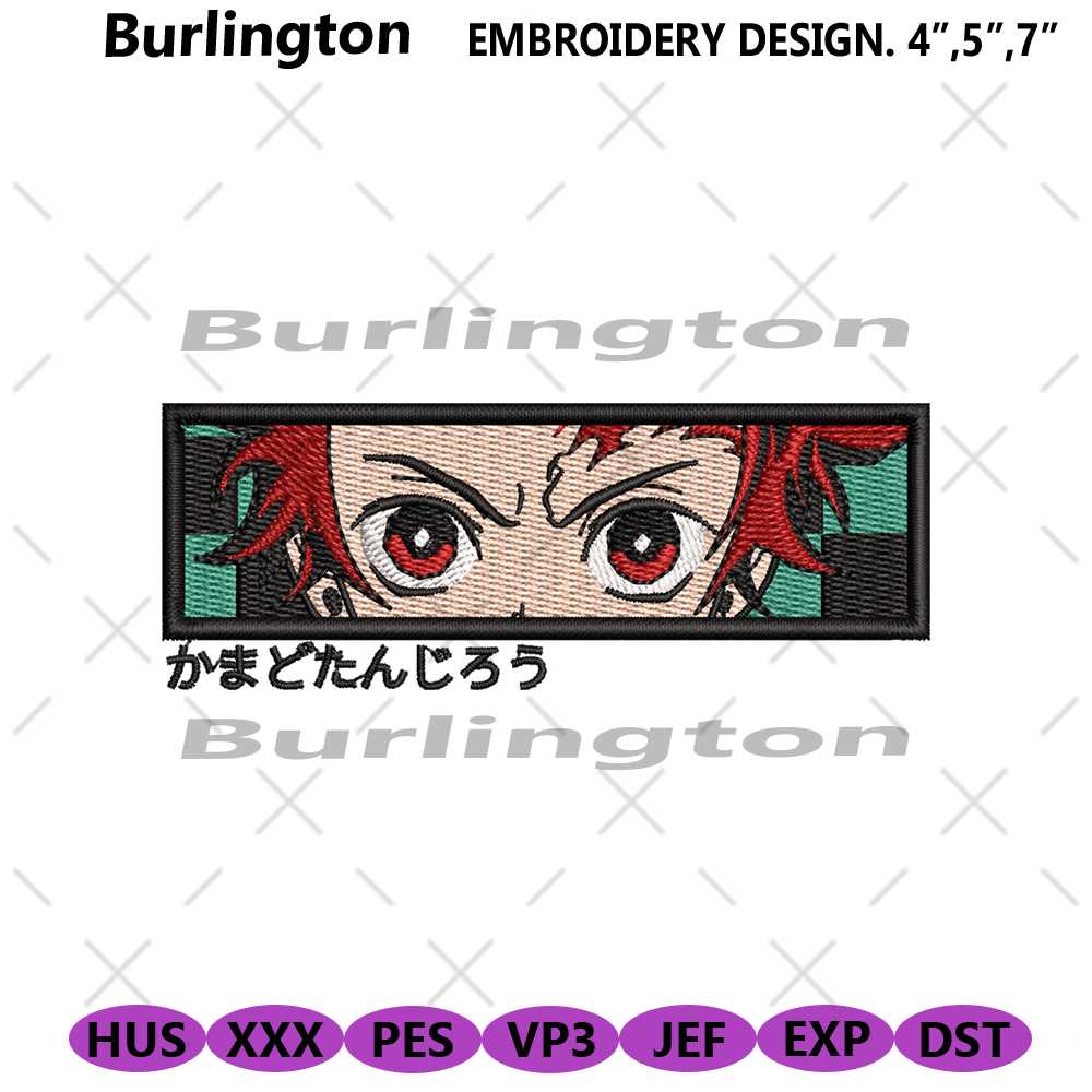 Kamado Tanjiro Eyes Embroidery Design Download File | Inspire Uplift