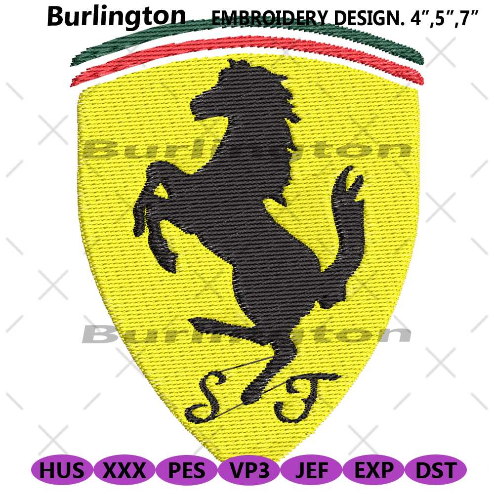 Embroidery Ferrari Logo File Logo Car Embroider Design | Inspire Uplift