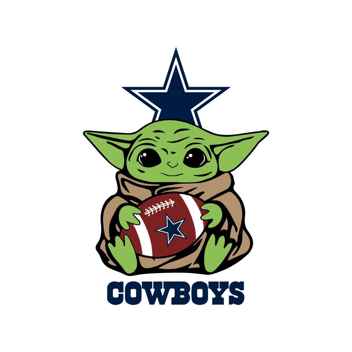 Dallas Cowboys Baby Yoda Star Wars SVG | Inspire Uplift