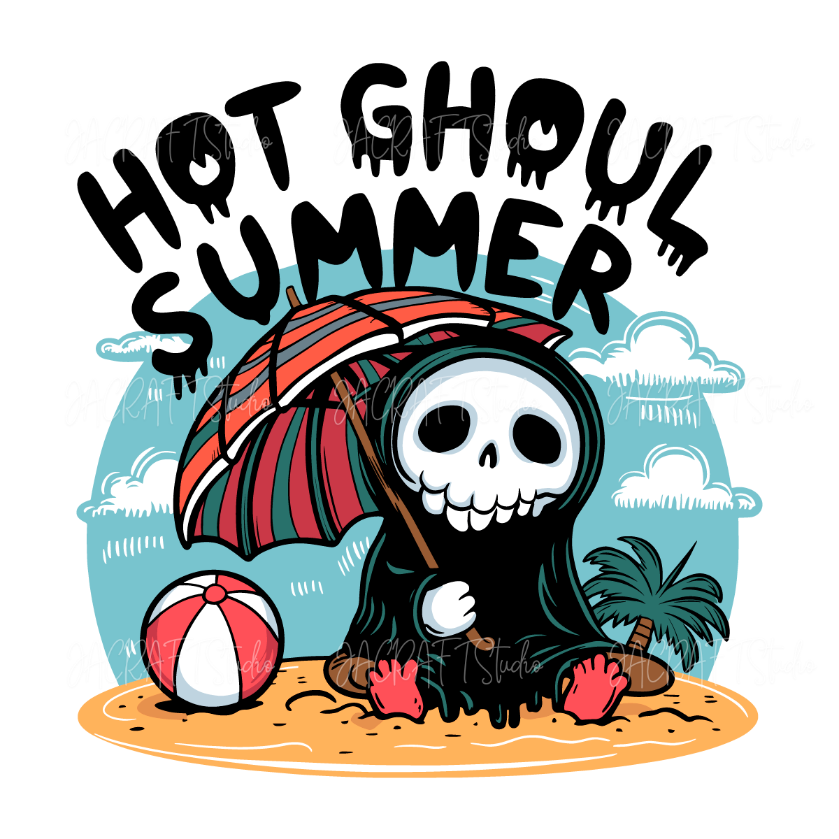 Funny Ghost Hot Ghoul Summer SVG Digital Download Files - Inspire Uplift