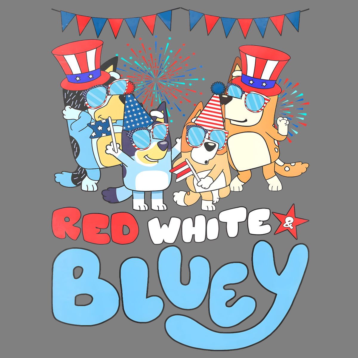 Red White And Bluey Patriotic Family PNG | Inspire Uplift