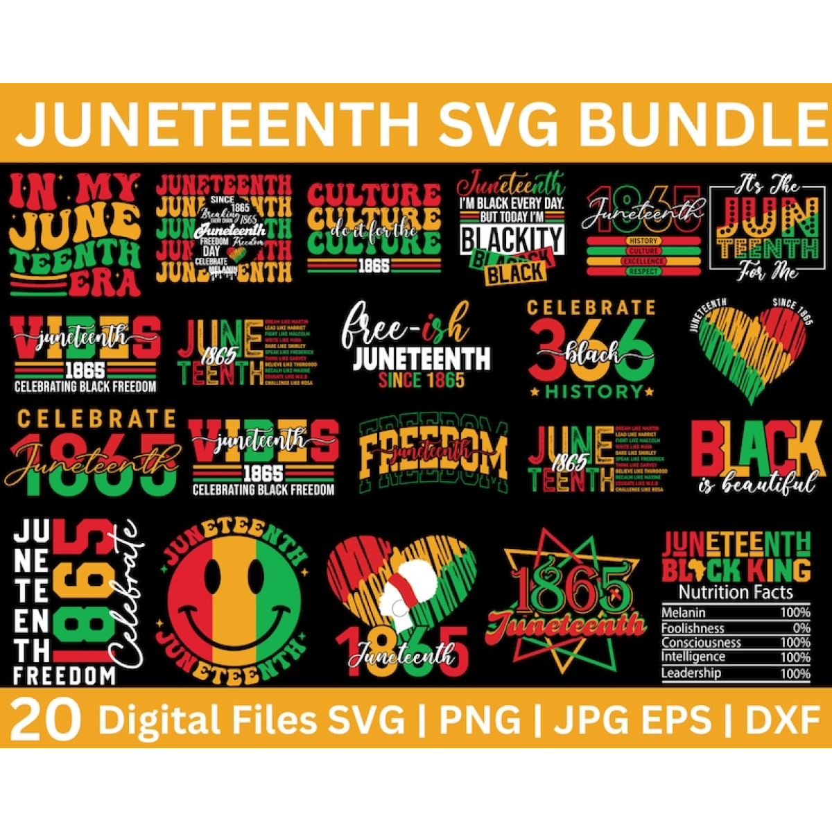 Juneteenth svg bundle designs Digital Download Files | Inspire Uplift