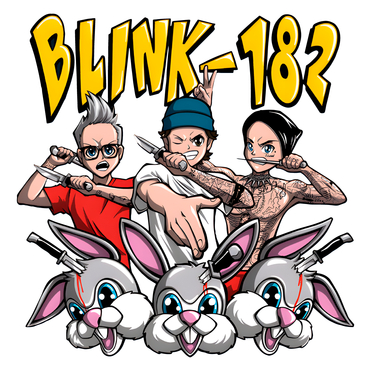 Blink 182 Throwing Knives Rabbit PNG Digital Download Files | Inspire ...