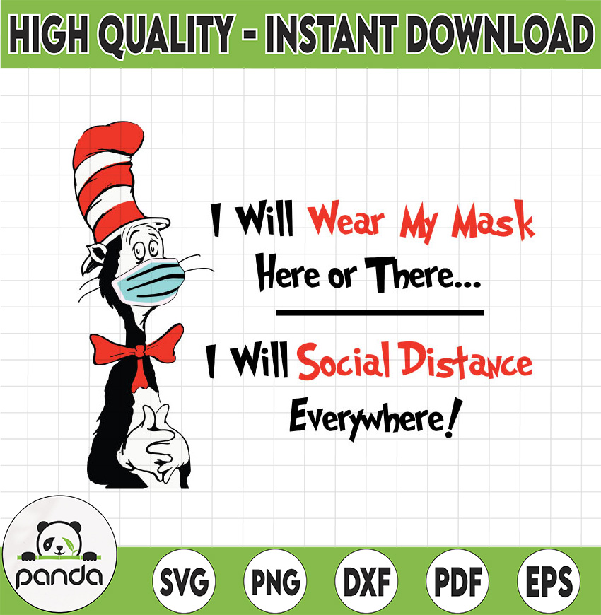 Dr Seuss Digital Download, Dr Seuss Face Mask svg, Cat in th - Inspire ...