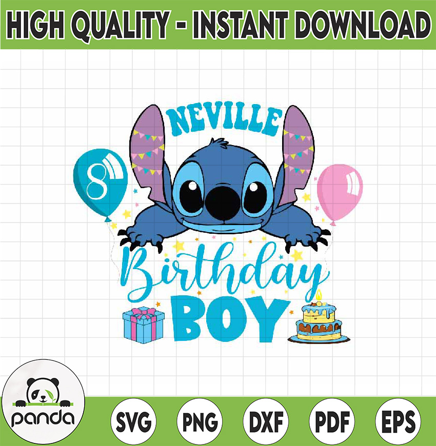 Personalized Name Birthday Stitch Png, Happy Birthday Stitch | Inspire ...