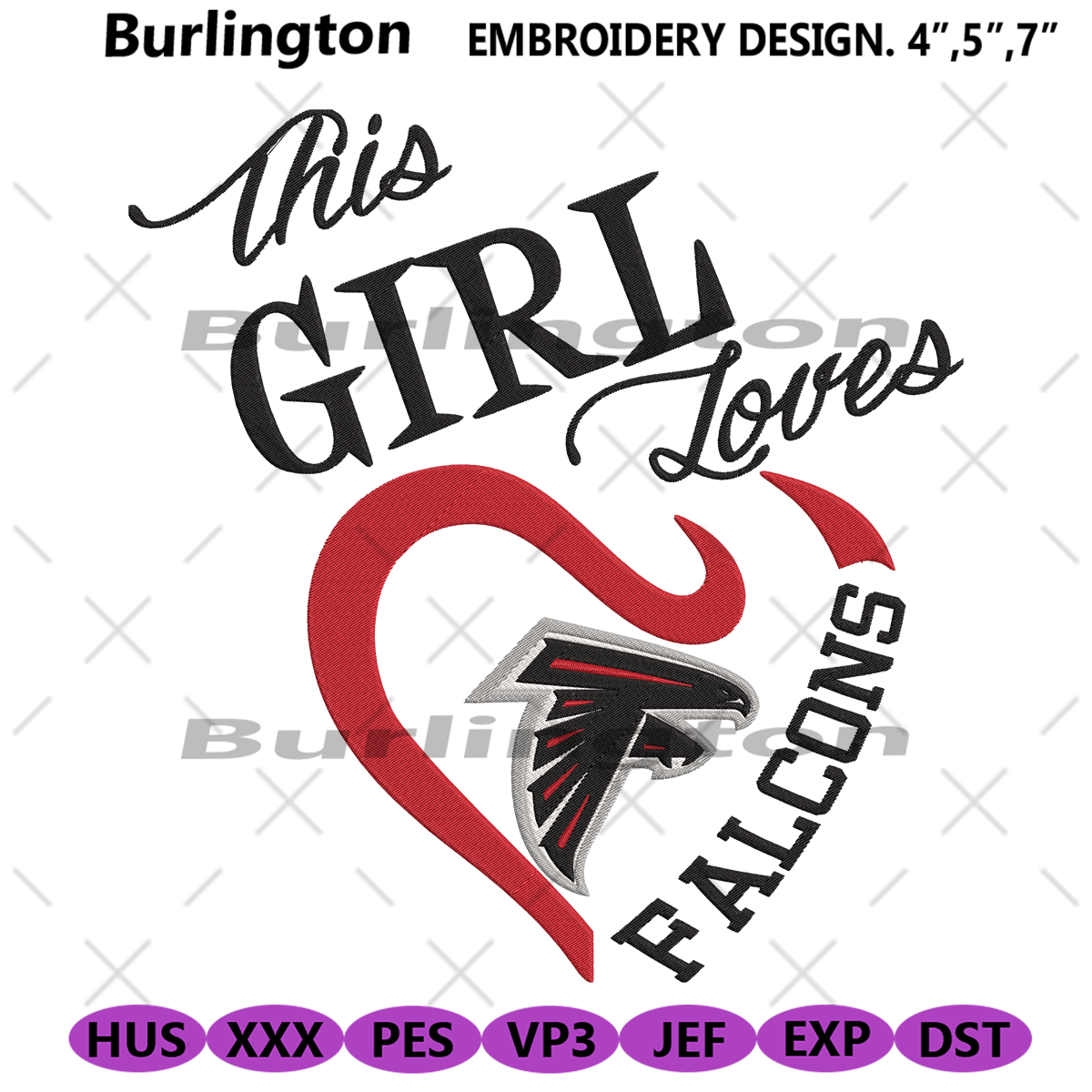This Girl Loves Falcons Machine Embroidery Design, Falcons E | Inspire ...